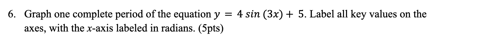 Solved Graph one complete period of the equation | Chegg.com