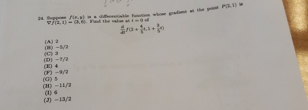 Solved 24 Suppose A Y Is A Differentiable Function 6491