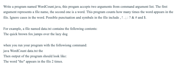 Solved Write A Program Named Wordcount Java This Progam