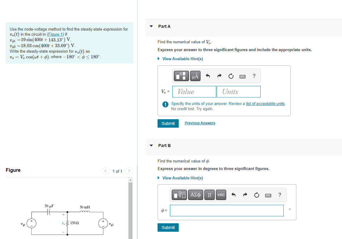Solved Use the node-voltage method to find the steady-state | Chegg.com