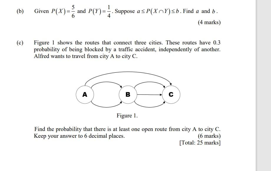 Solved 5 (b) Given P(X)= and P(Y)= 4. Suppose as P(XnY)sb. | Chegg.com