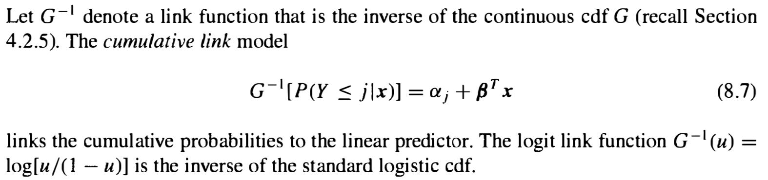 8.42 For cumulative link model (8.7), show that for 1 | Chegg.com