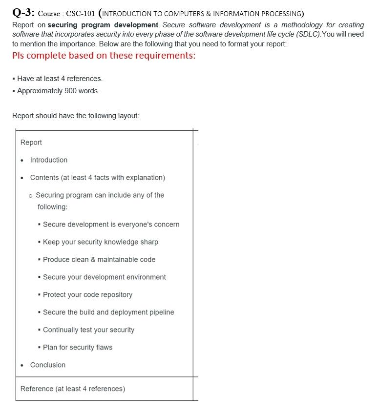 Solved Q-3: Course : CSC-101 (INTRODUCTION TO COMPUTERS \& | Chegg.com