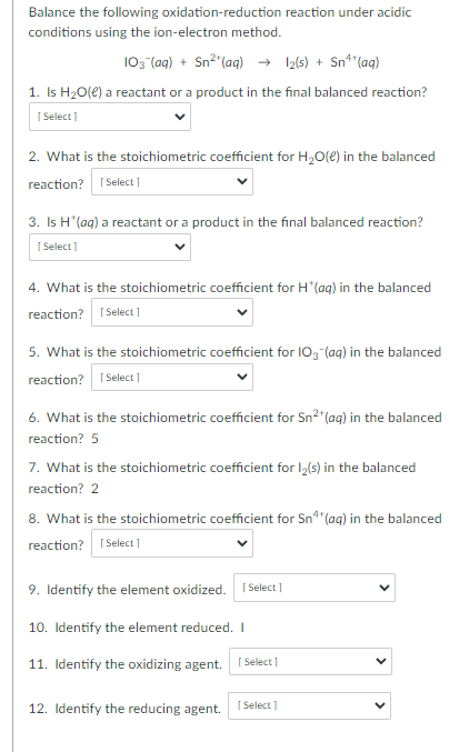 Solved Balance the following oxidation-reduction reaction | Chegg.com