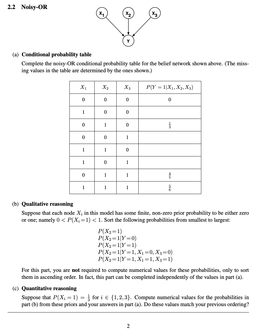 (b) Qualitative reasoning Suppose that each node Xi | Chegg.com