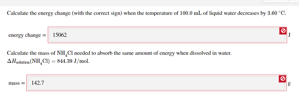 Solved Calculate the energy change (with the correct sign) | Chegg.com