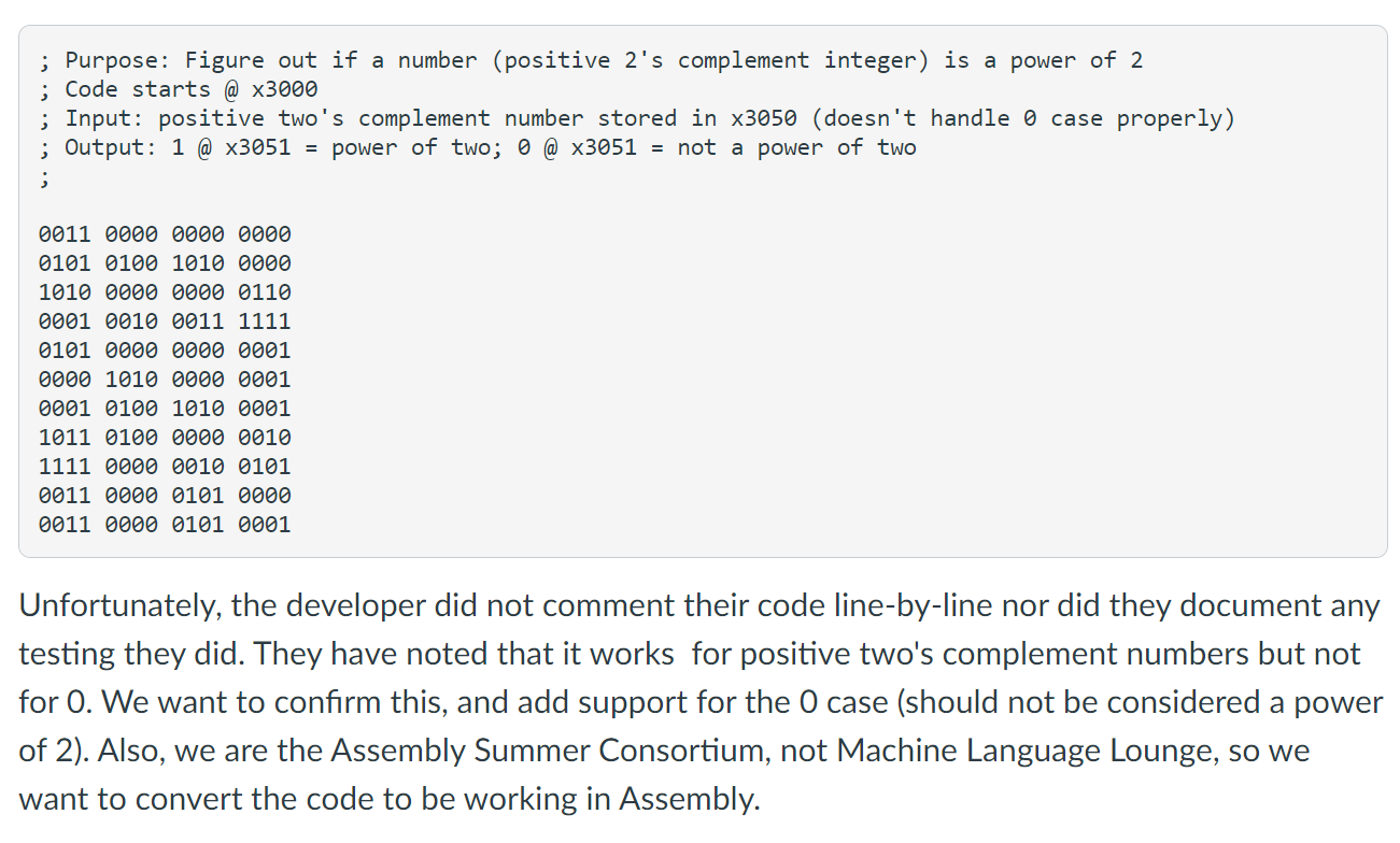 ; Purpose: Figure out if a number (positive 2's | Chegg.com