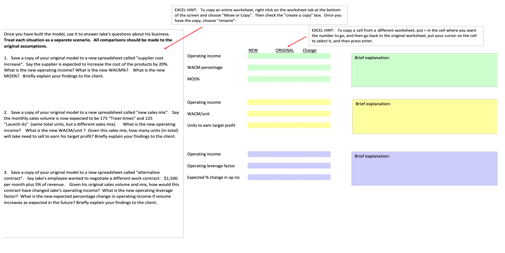 Solved CVP Modeling project The purpose of this project is | Chegg.com