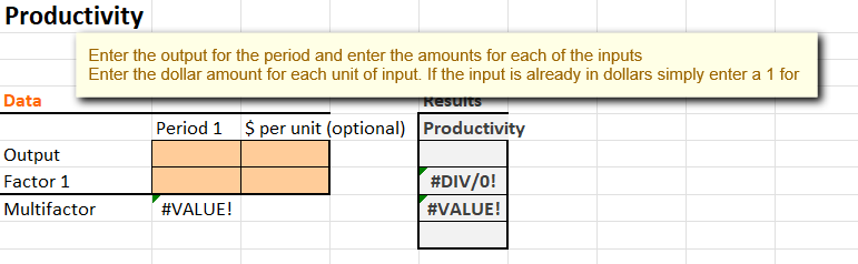 Excel OM Assignment for Productivity Part I. Using | Chegg.com