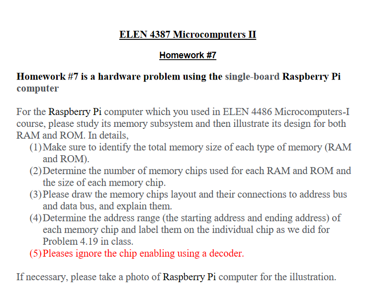 ELEN 4387 Microcomputers II Homework #7 Homework #7 | Chegg.com