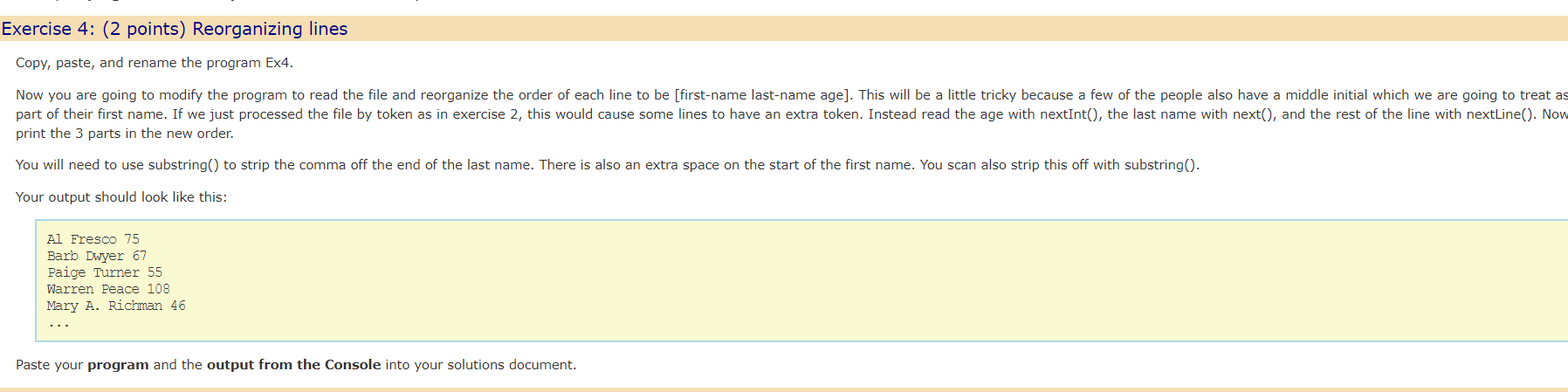 Solved Copy, paste, and rename the program Ex4. print the 3 | Chegg.com