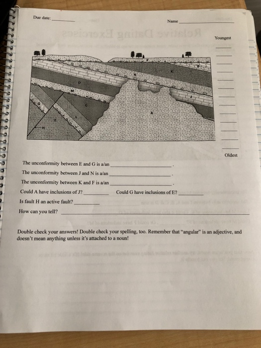 Solved Due date: Name Relative Dating Exercises n Put these | Chegg.com