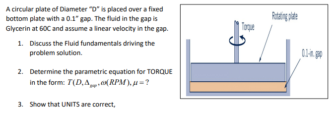 Solved Rotating plate Torque A circular plate of Diameter | Chegg.com