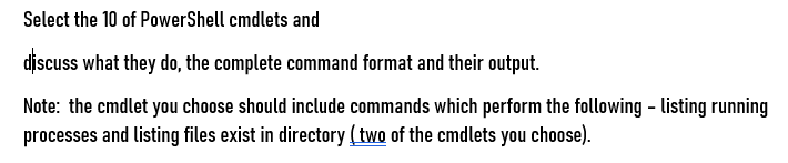 Solved Select the 10 of PowerShell cmdlets and discuss what | Chegg.com