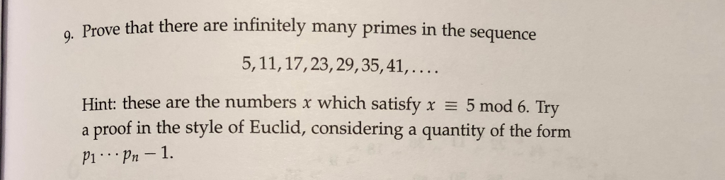 Solved g, Prove that there are infinitely many primes in the | Chegg.com