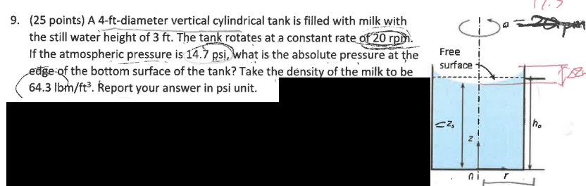 Solved 9. (25 points) A 4-ft-diameter vertical cylindrical | Chegg.com