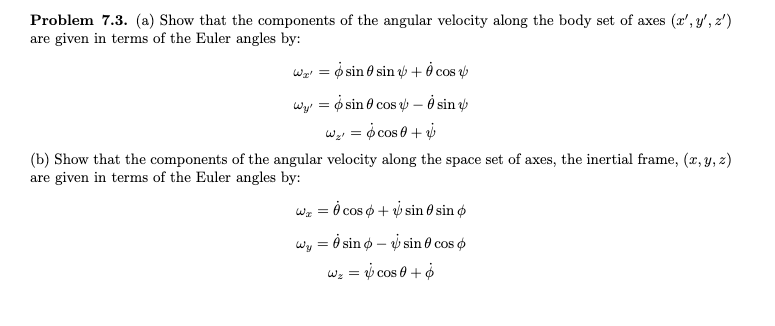 Solved Problem 7.3. (a) Show that the components of the | Chegg.com