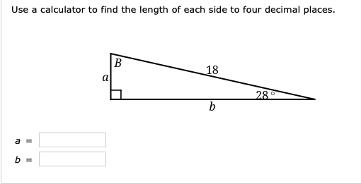 Solved Use a calculator to find the length of each side to | Chegg.com