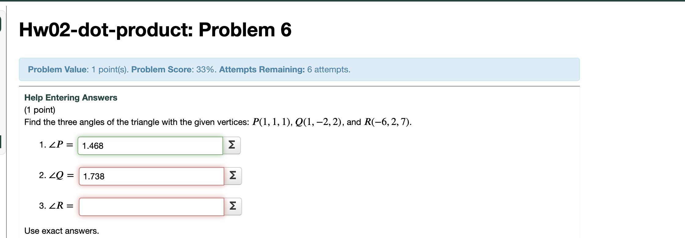Solved Hw02 Dot Product Problem 6 Problem Value 1 