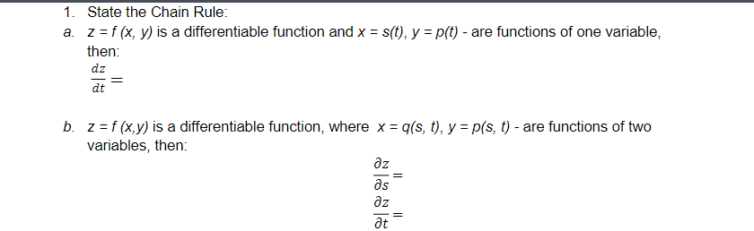 Solved a. z=f(x,y) is a differentiable function and | Chegg.com