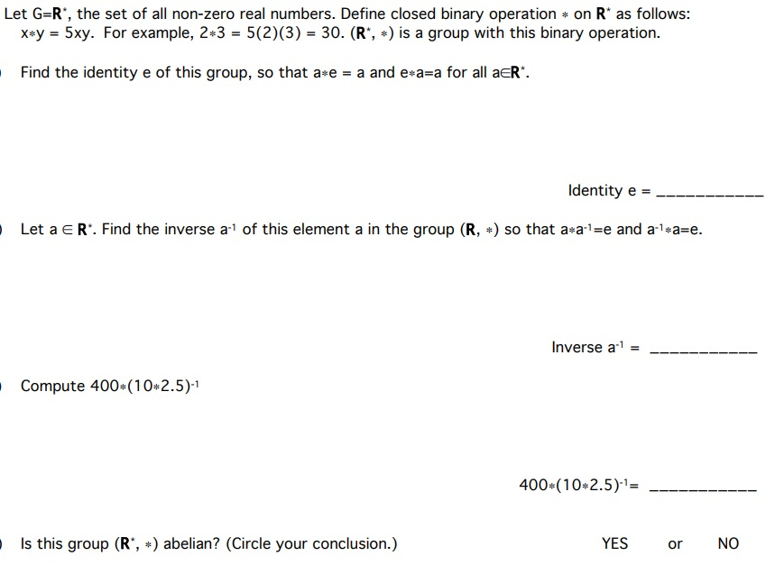 Solved Let G=R", the set of all non-zero real numbers. | Chegg.com