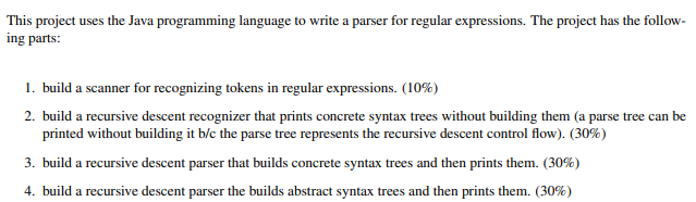 Solved This project uses the Java programming language to | Chegg.com