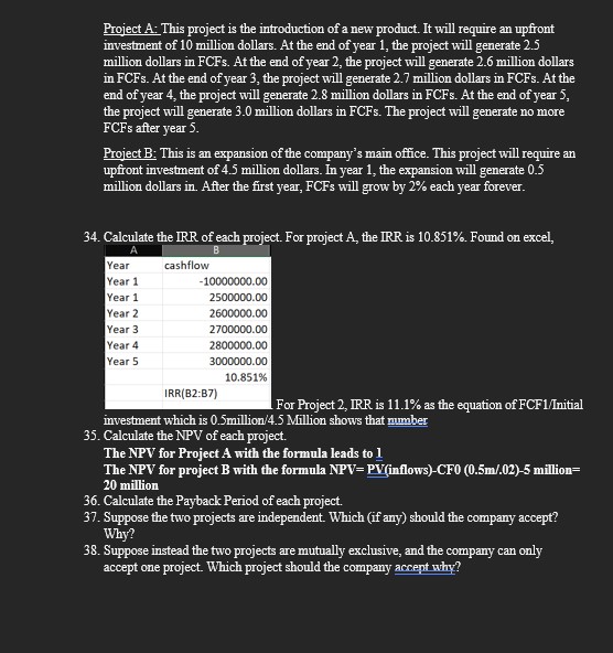 Solved Project A: This project is the introduction of a new | Chegg.com