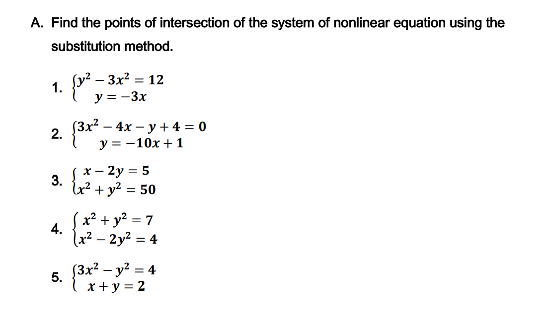 Solved A. Find the points of intersection of the system of | Chegg.com