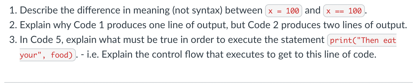 Solved For the following fragments of code, predict what you | Chegg.com
