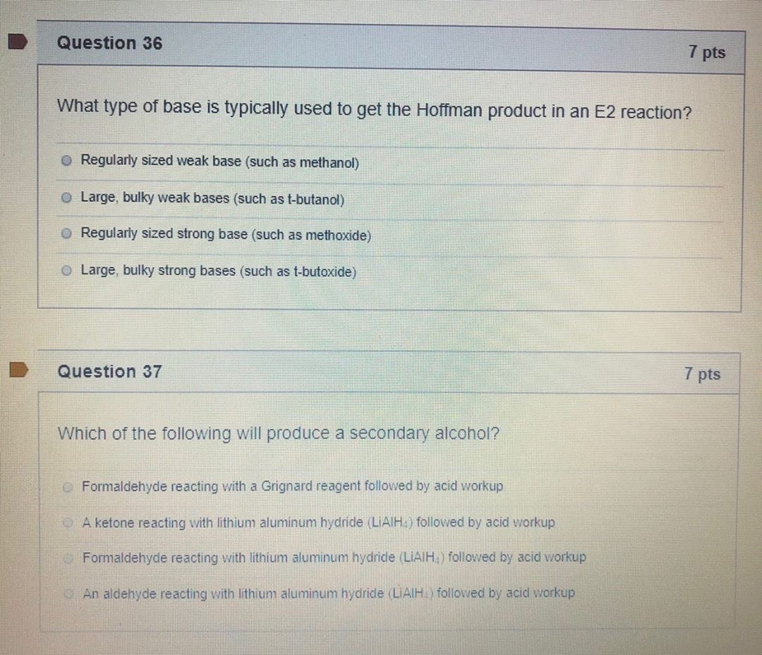 Solved Question 36 7 pts What type of base is typically used | Chegg.com