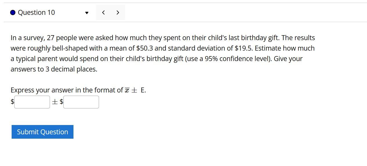 Solved In a survey, 27 people were asked how much they spent | Chegg.com