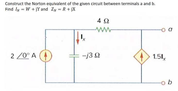 Construct the Norton equivalent of ﻿the given circuit | Chegg.com