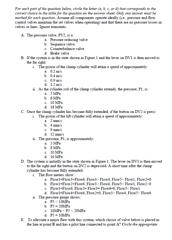 Solved Hydraulic and pneumatic questions, need an | Chegg.com
