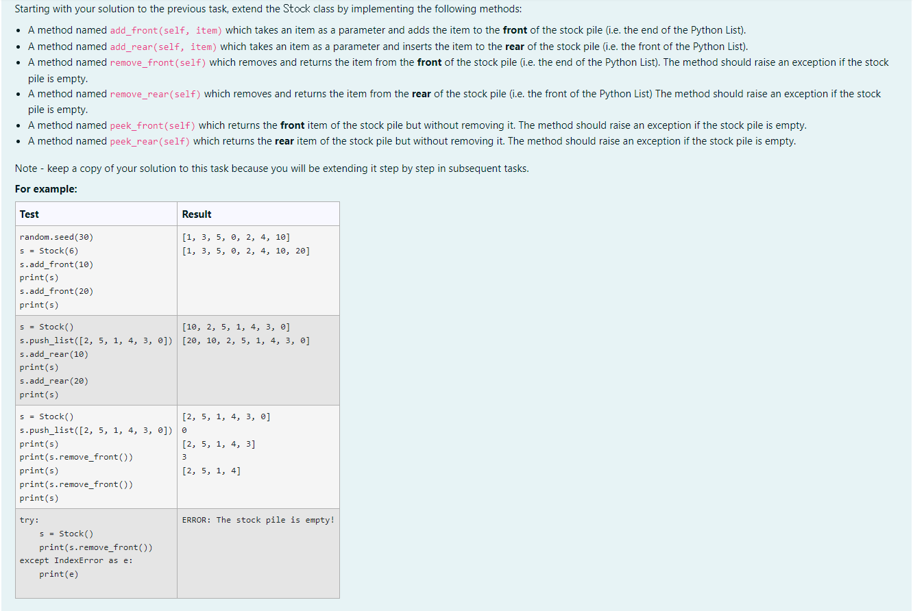 Solved Define a class named Stock which represents the stock | Chegg.com