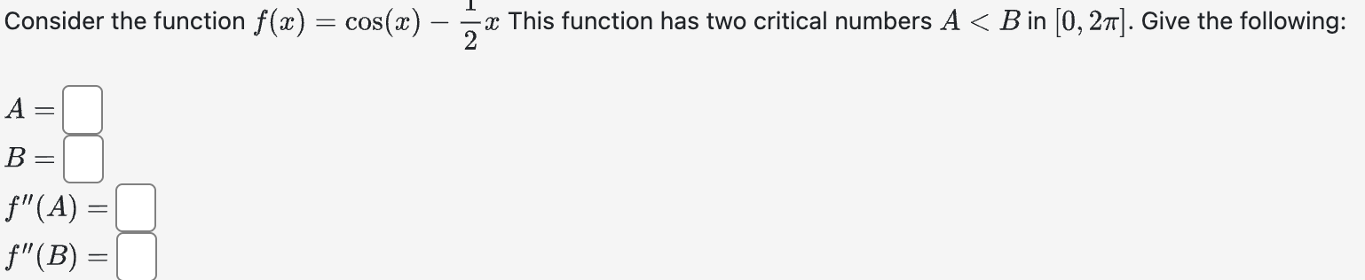 Solved Consider the function f(x)=cos(x)−21x This function | Chegg.com