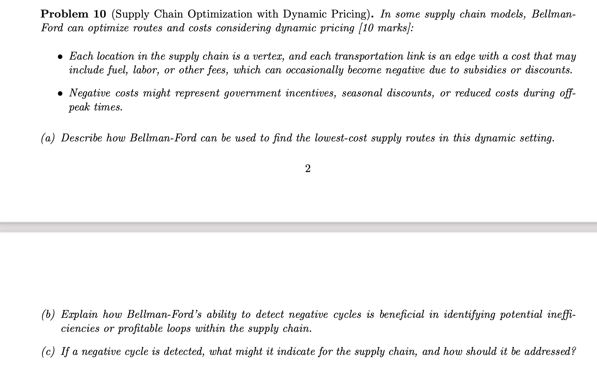Solved by an EXPERT Problem 10 (Supply Chain Optimization with Dynamic | Chegg.com