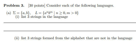 Consider each of the following languages. | Chegg.com