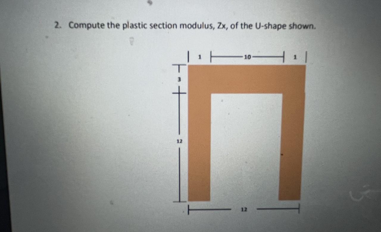 Solved 2. Compute the plastic section modulus, Zx, of the | Chegg.com