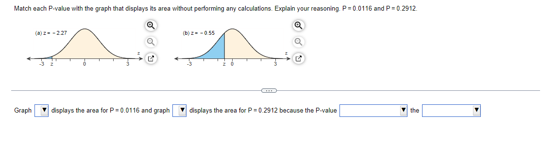 Solved Match each P-value with the graph that displays its | Chegg.com