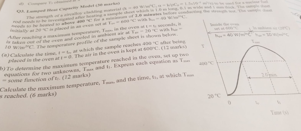 Solved ) Compare Ts obtained a 03. Lumped Heat Capacity | Chegg.com