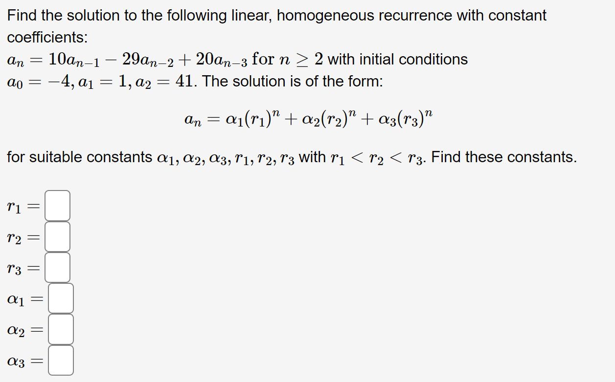 Solved Find The Solution To The Following Linear