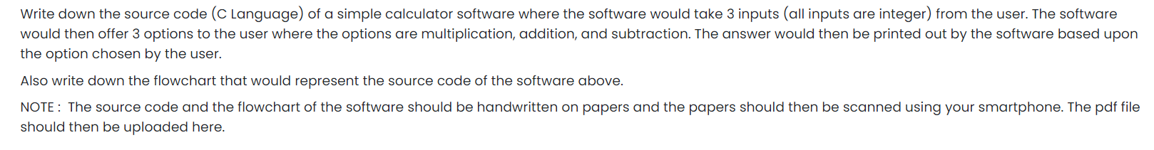 Solved Write Down The Source Code C Language Of A Simple 3731