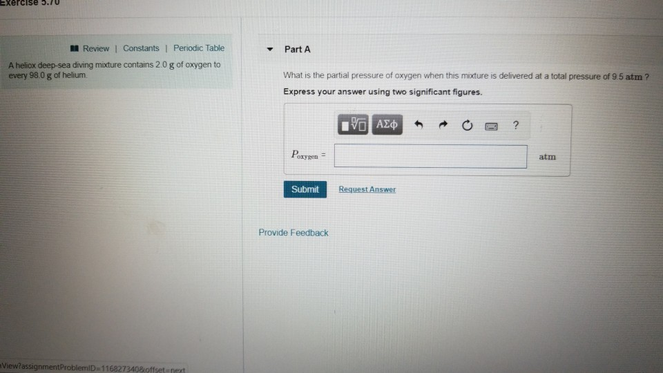 Solved Exercise 5.70 l Review 1 Constants | Periodic Table | Chegg.com