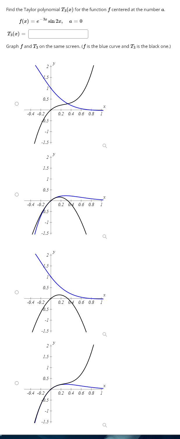Solved Find the Taylor polynomial T3(x) for the function f | Chegg.com