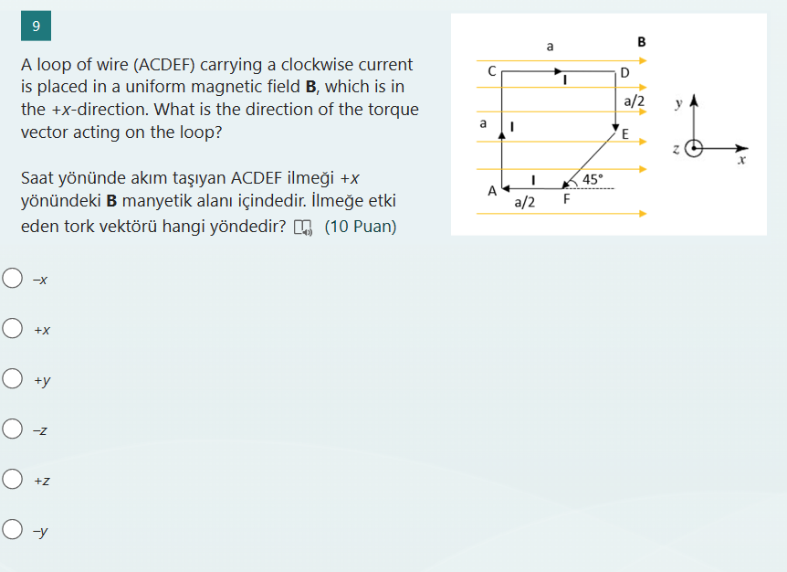Solved A loop of wire (ACDEF) carrying a clockwise current | Chegg.com