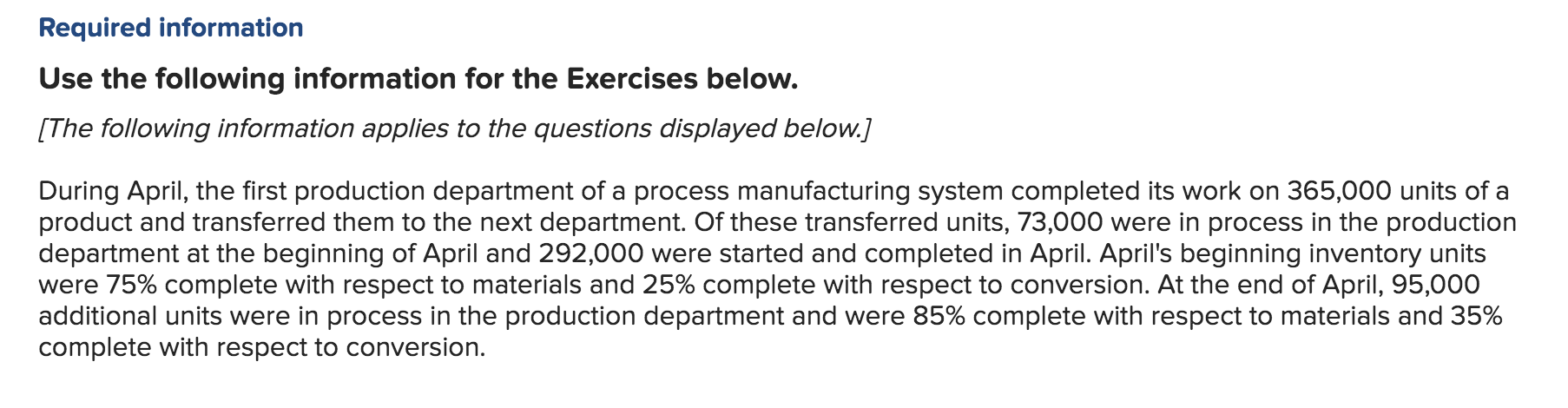 Solved Required information Use the following information | Chegg.com