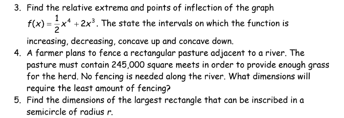 Solved 3. Find the relative extrema and points of inflection | Chegg.com