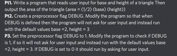 Solved Pt1. Write a program that reads user input for base | Chegg.com