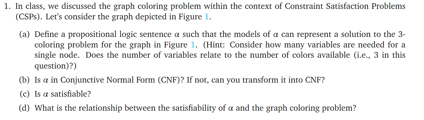 In class, we discussed the graph coloring problem | Chegg.com