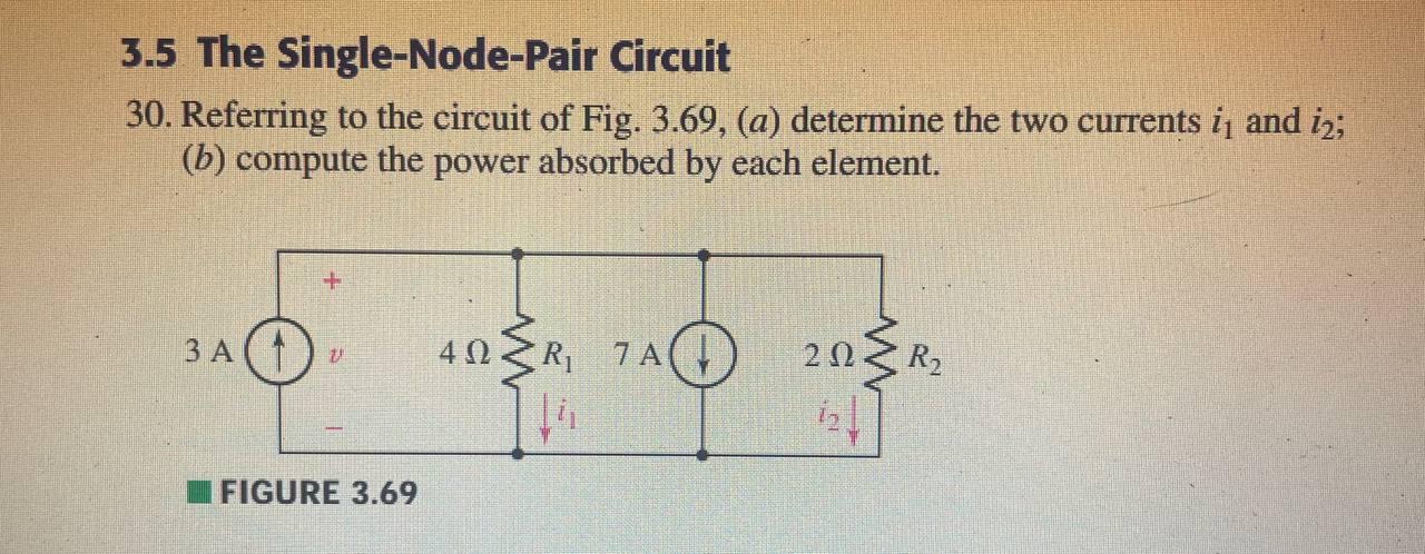 Solved 3 5 The Single Node Pair Circuit 30 Referring To The